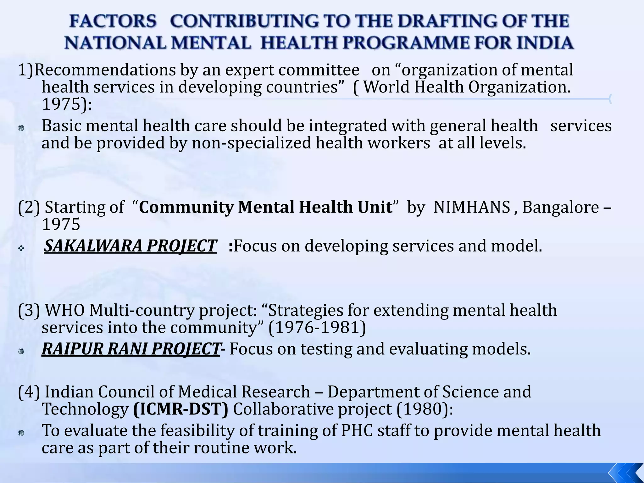 National mental health programme (nmhp) | PPTX