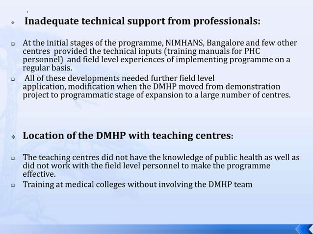 National mental health programme (nmhp) | PPTX | Mental Health ...