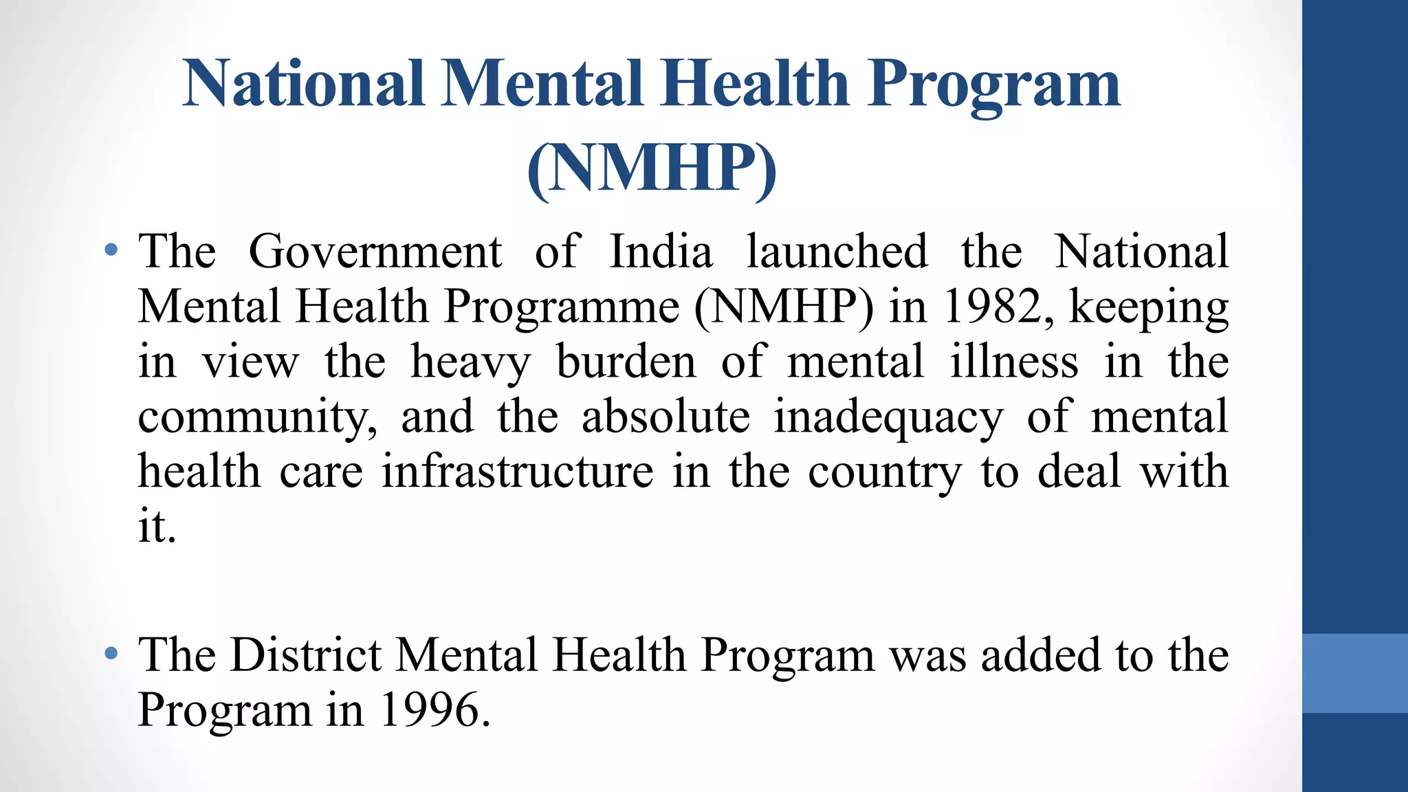 National mental health program (NMHP) | PPTX