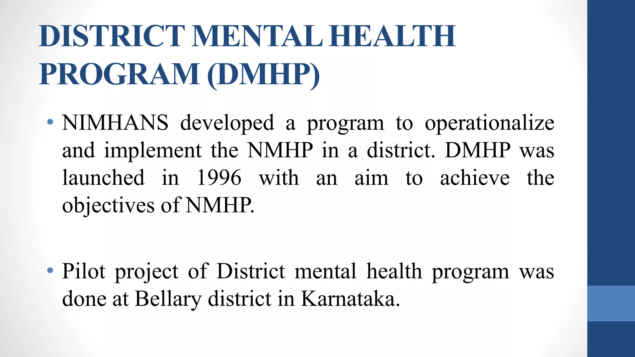National mental health program (NMHP) | PPTX