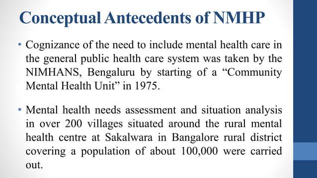 National mental health program (NMHP) | PPTX