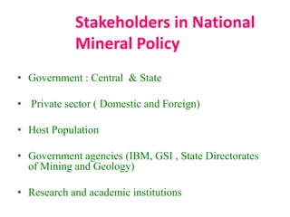 National mineral policy - 2018 | PPTX