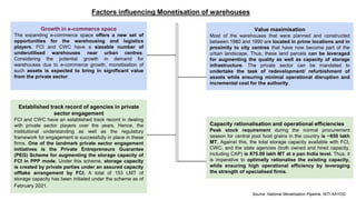 National monetization pipeline - WAREHOUSES | PPT