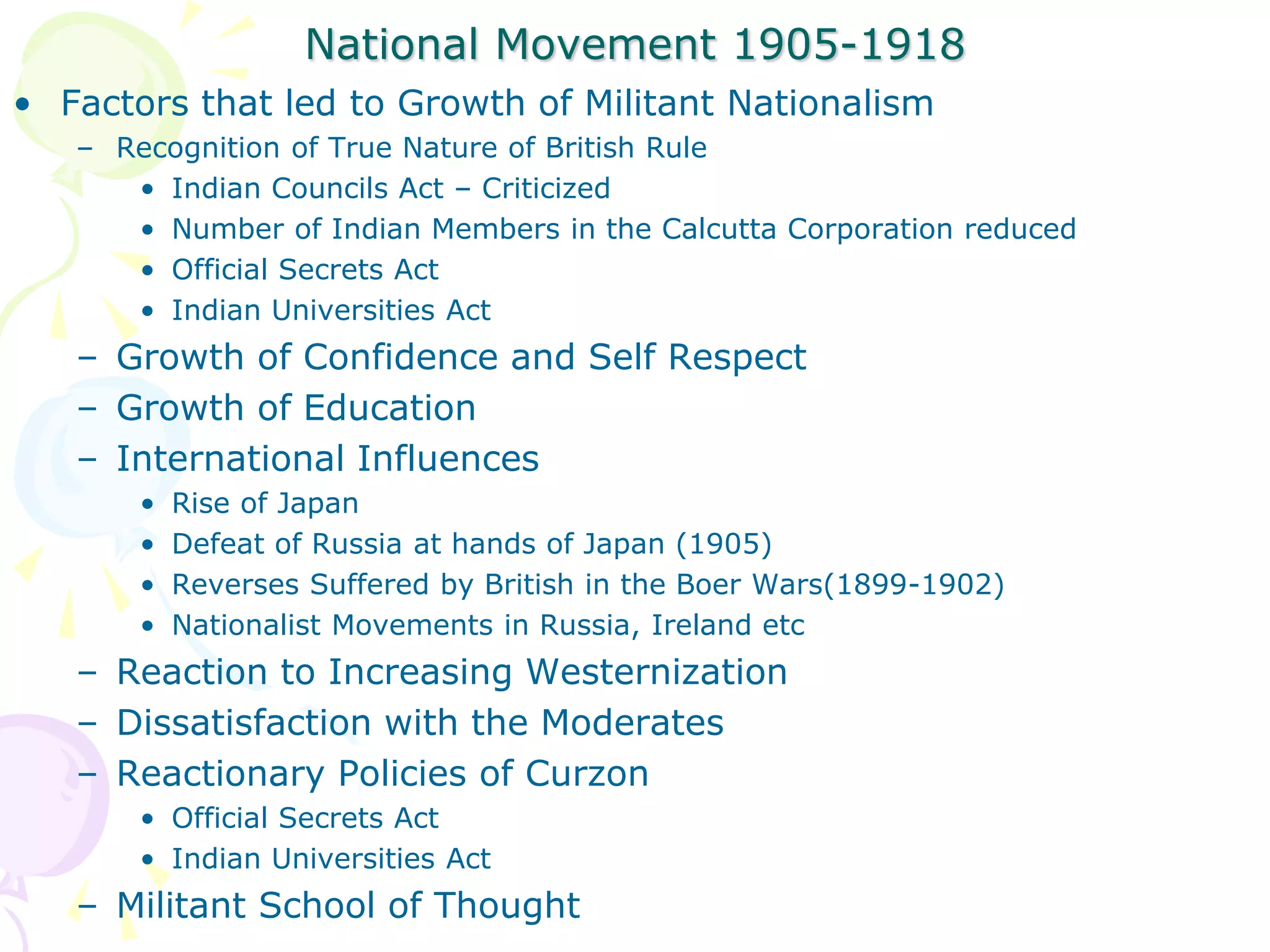 National movement 1905 1918 | PPTX