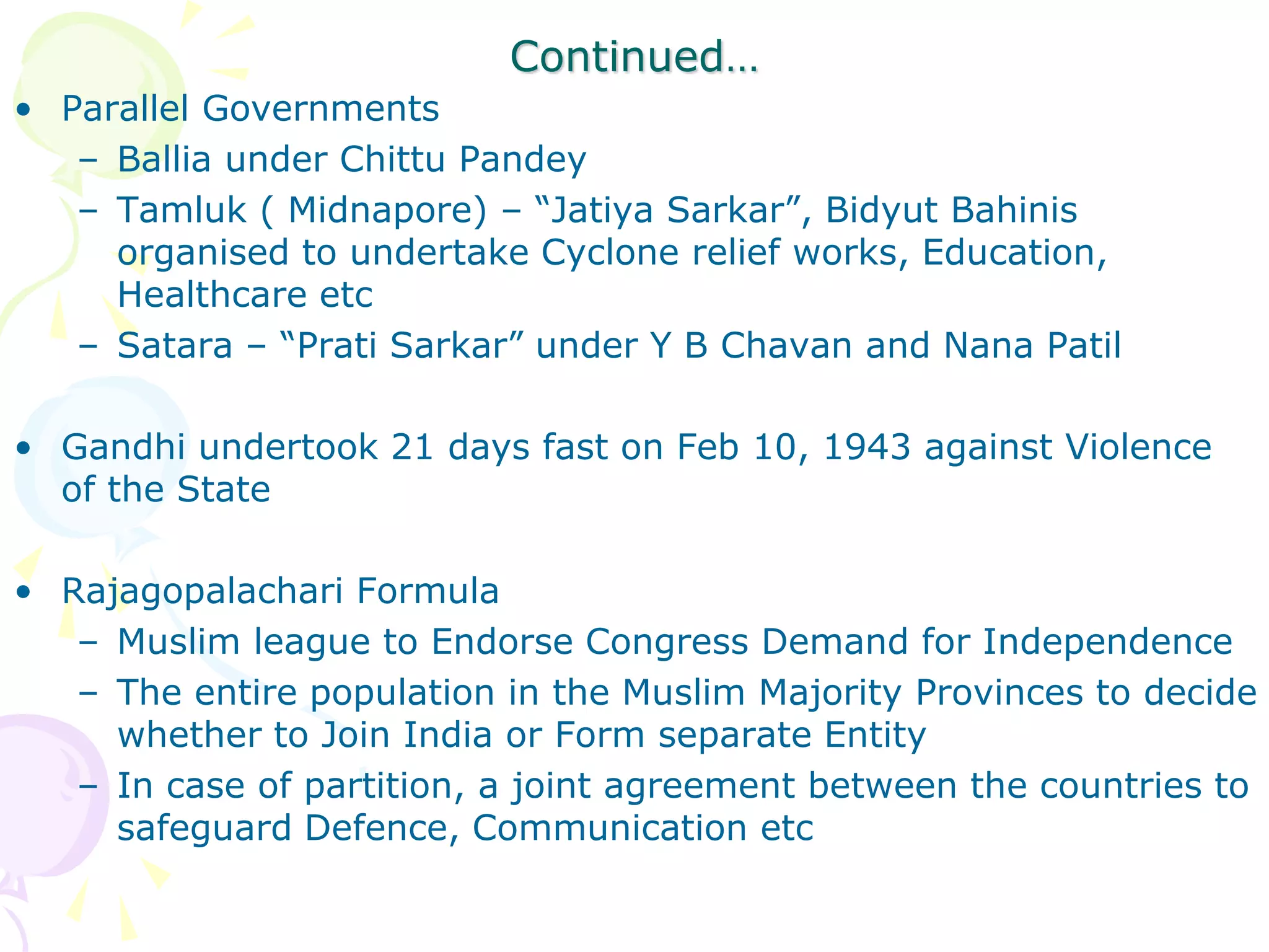 National movement 1939 1947 | PPTX