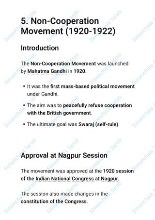 Indian National Movement (1920–1947) Complete Notes PDF by Simanchala ...