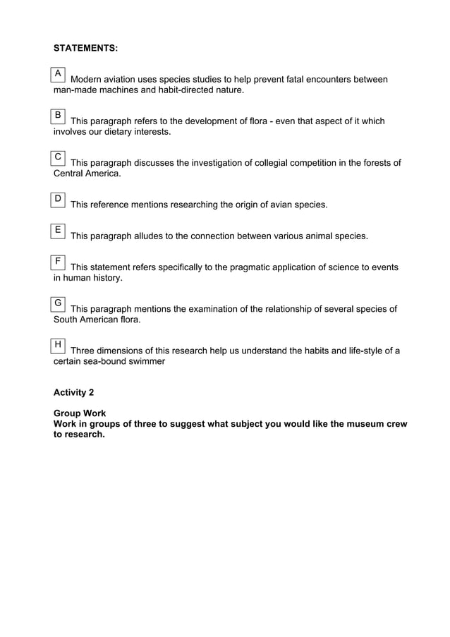 National Museum Of Natural History Smithsonian Student's Sheet | PDF