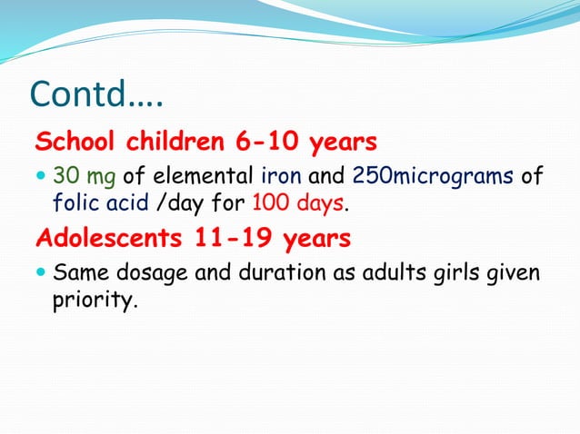 National nutritional anemia prophylaxis programme | PPTX | Blood ...