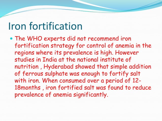 National nutritional anemia prophylaxis programme | PPTX | Blood ...
