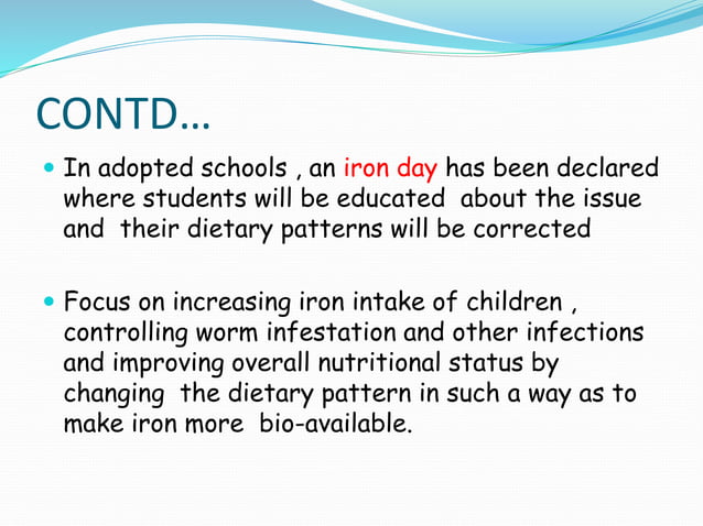 National nutritional anemia prophylaxis programme | PPTX | Blood ...