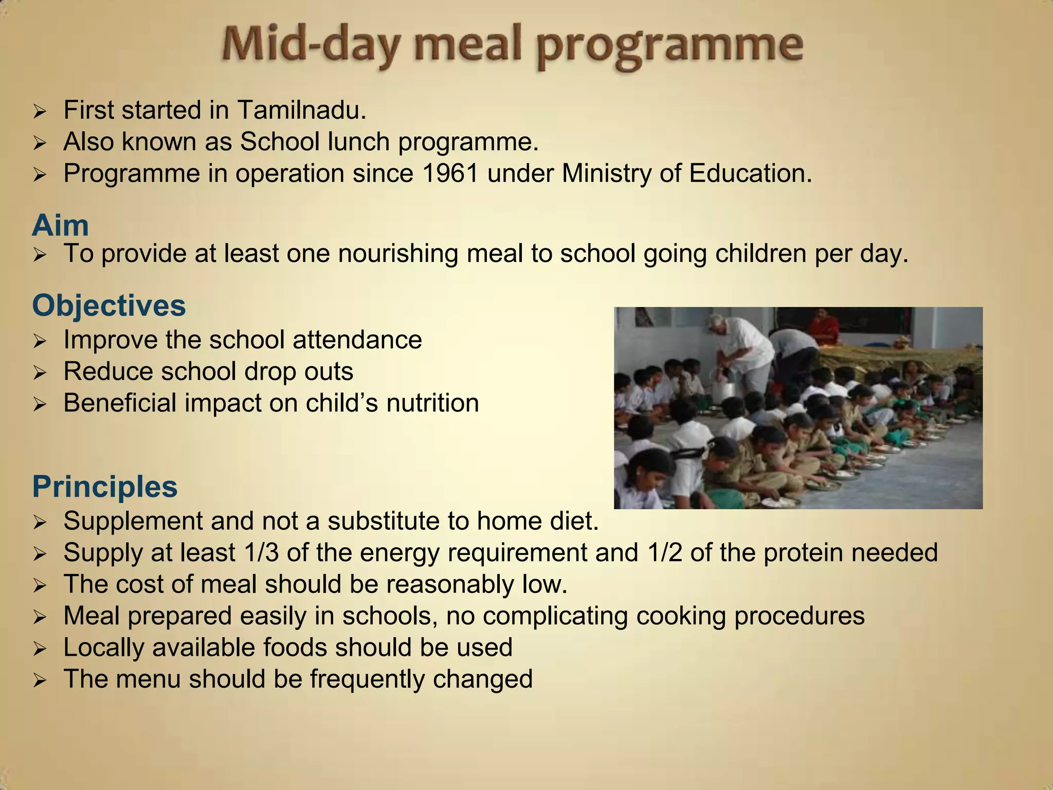 National nutritional programmes in india | PPTX