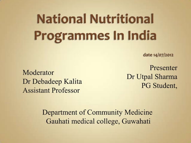 National nutritional programmes in india | PPTX