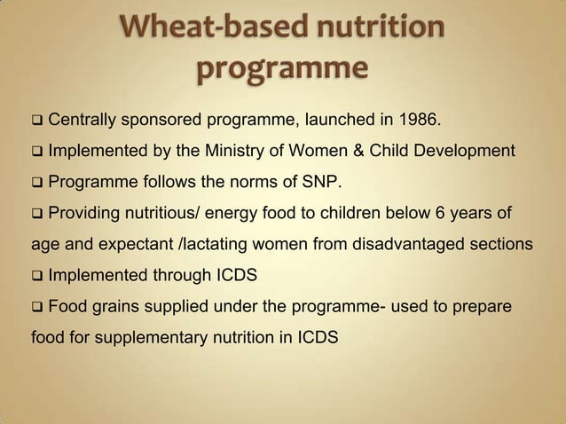 National nutritional programmes in india | PPTX