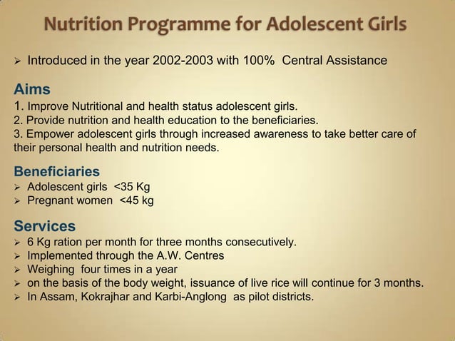 National nutritional programmes in india | PPTX
