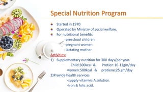 National nutritional programs of health and welfare. | PPT