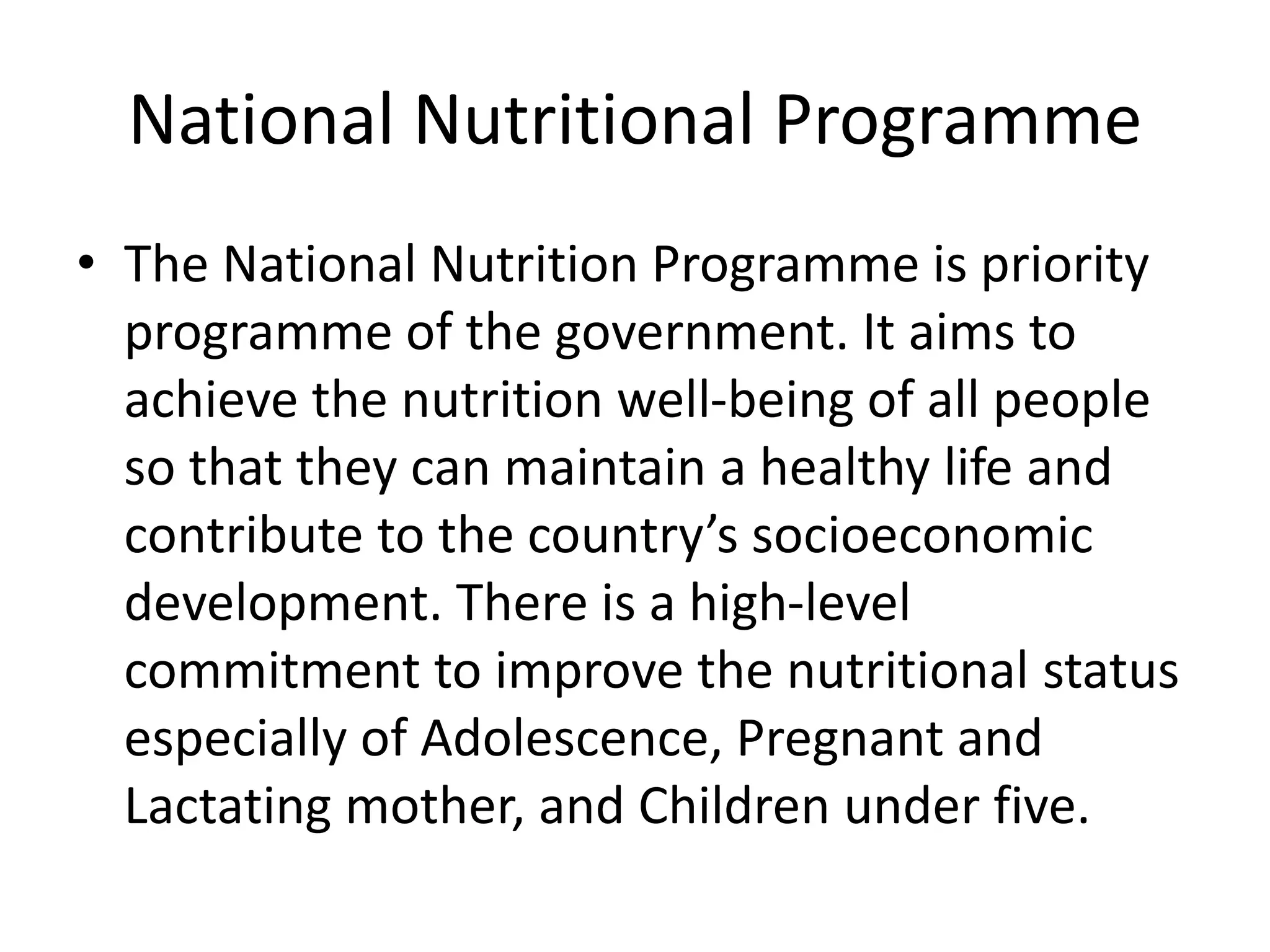 National nutrition program | PPTX