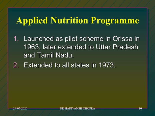 National nutrition programmes. | PPT | Nutrition | Healthy Living