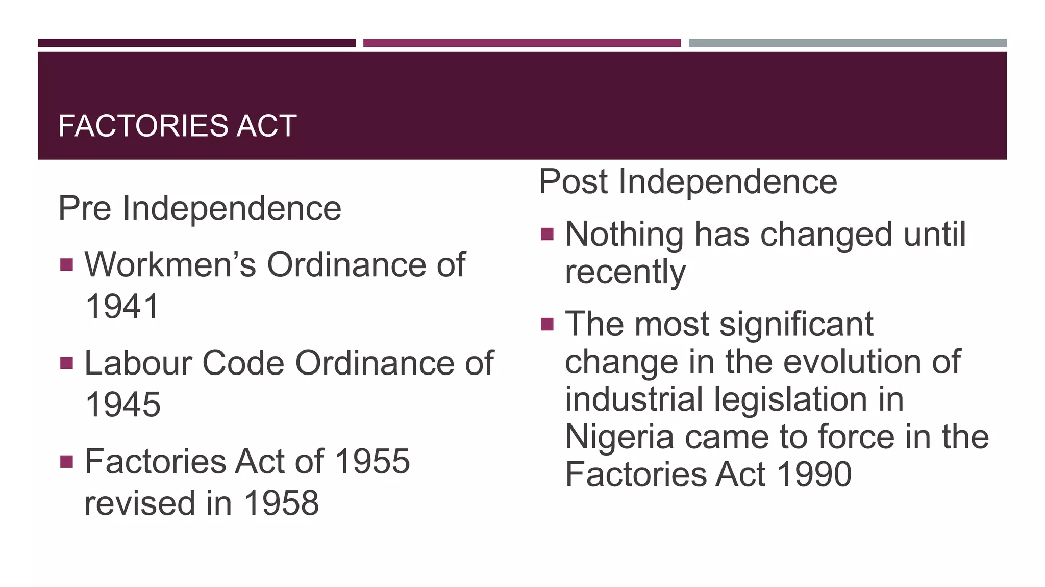 National Occupational Legislation and Regulations | PPTX
