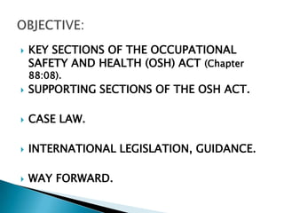 National occupational safety and health the prevention of occupational ...