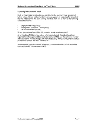National Occupational Standards for Youth Work | PDF