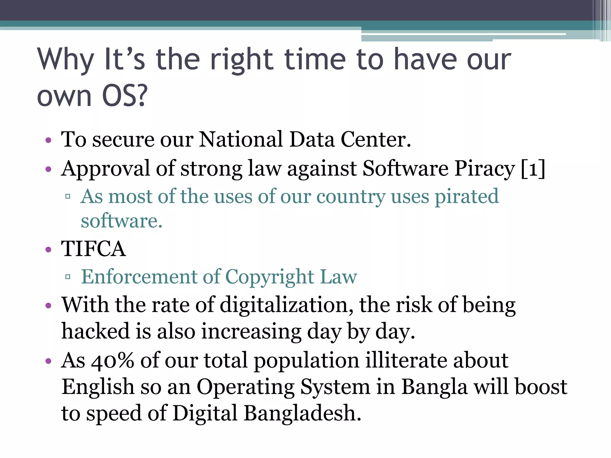 National Operating System for Bangladesh | PPTX