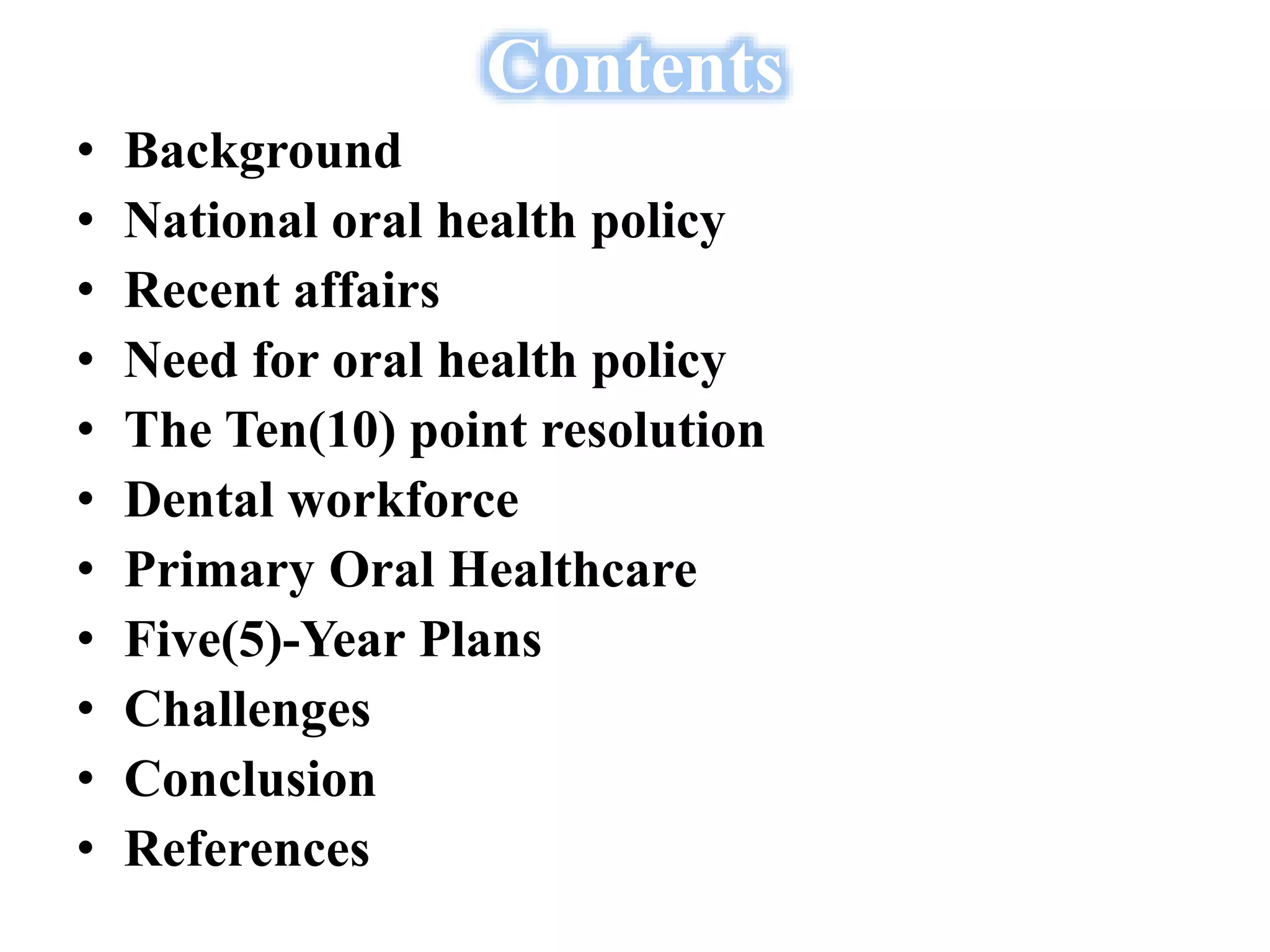 National oral health policy | PPTX
