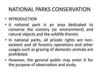 National park and biospher reserve conservation | PPTX