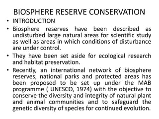 National park and biospher reserve conservation | PPTX