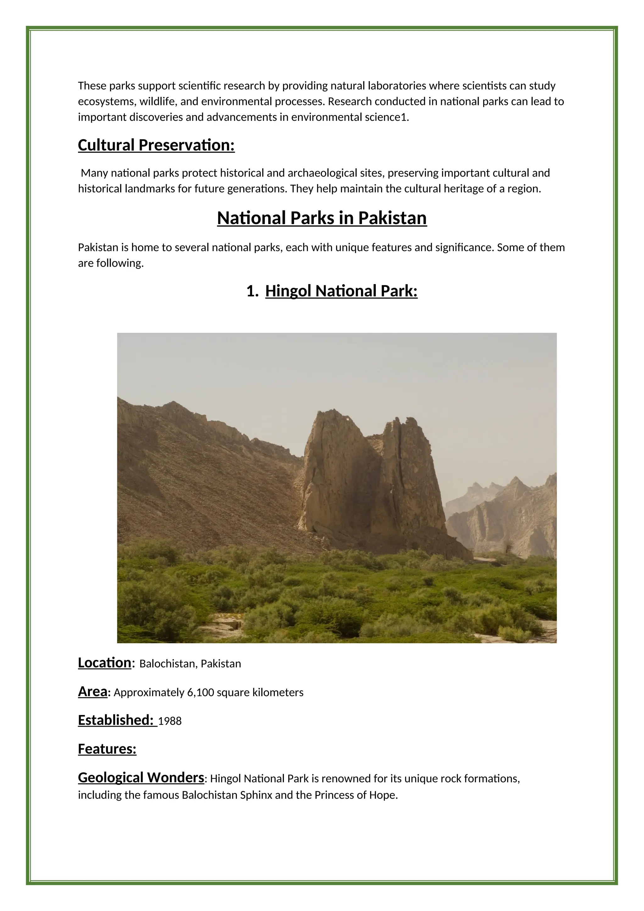 National parks which are present in Pakistan.docx