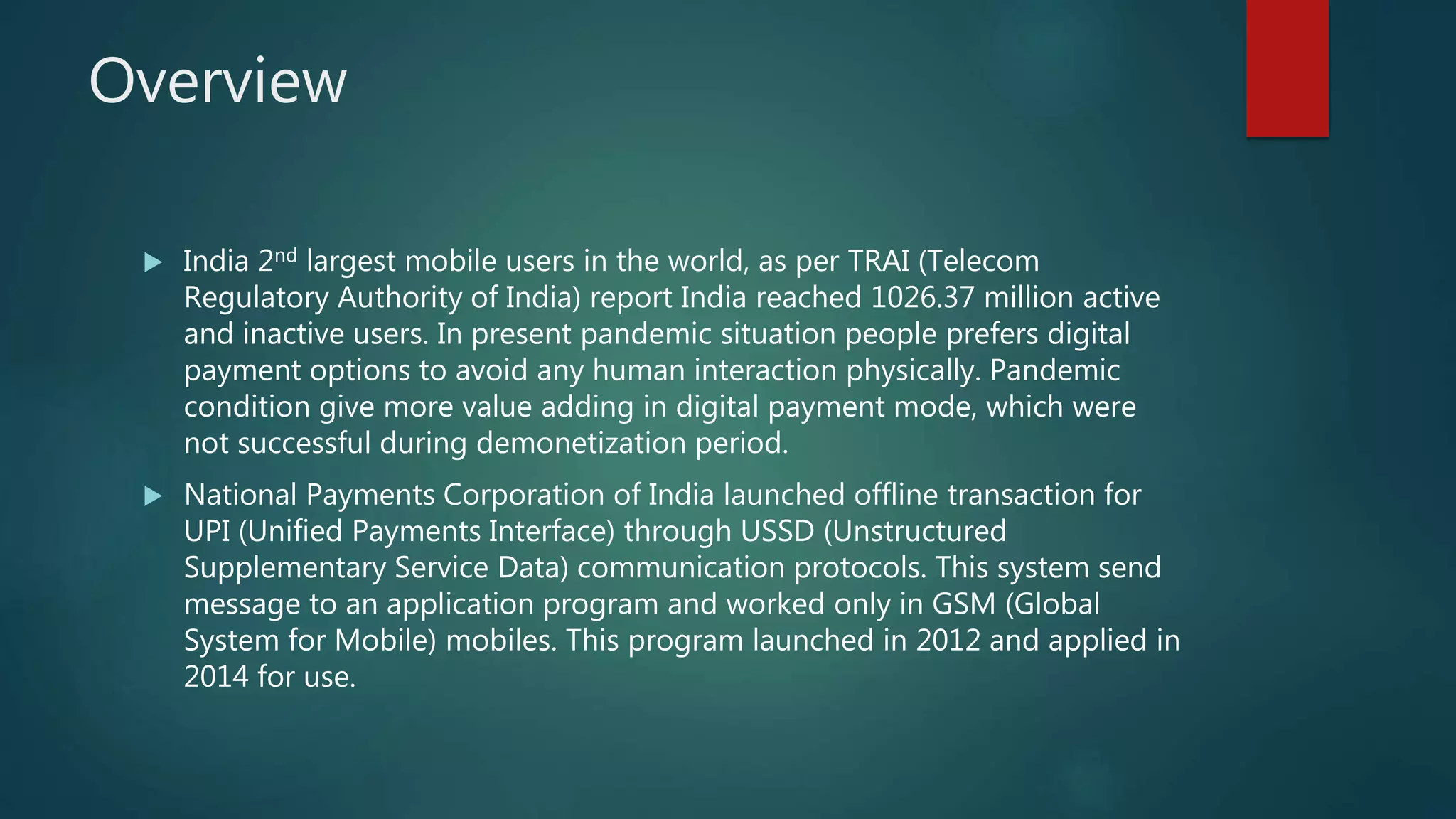 National payment corporation of india launched offline transaction through ussd | PPTX