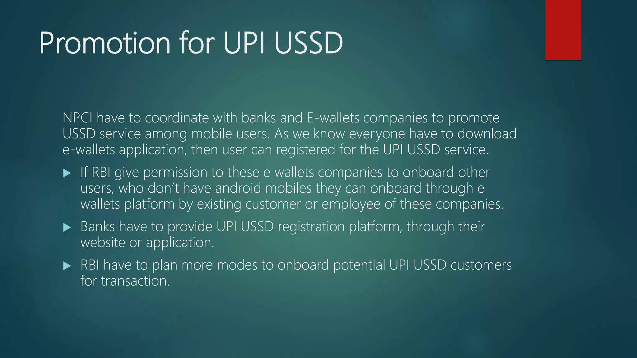 National payment corporation of india launched offline transaction through ussd | PPTX