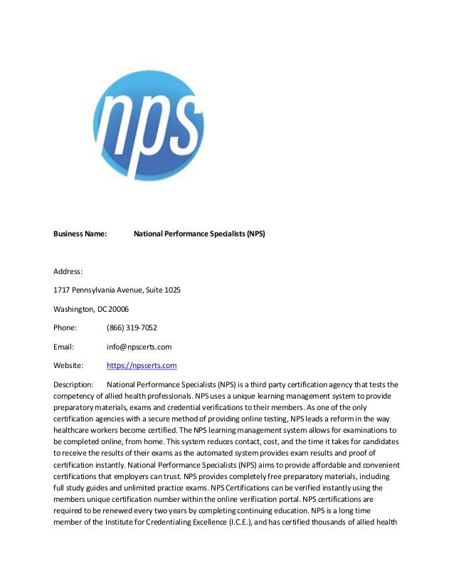 National performance specialists (nps) | PDF