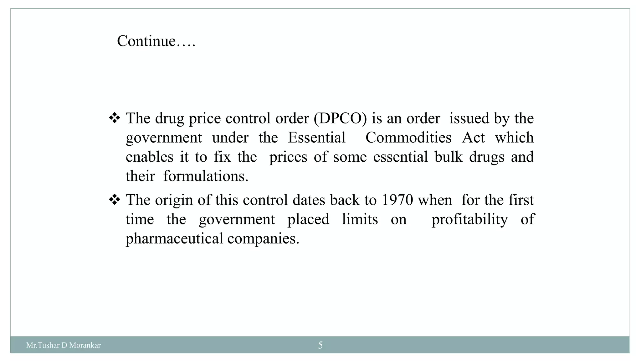 National pharmaceutical pricing authority with drugs price control ...