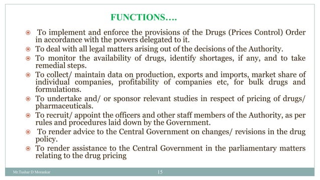 National pharmaceutical pricing authority with drugs price control ...