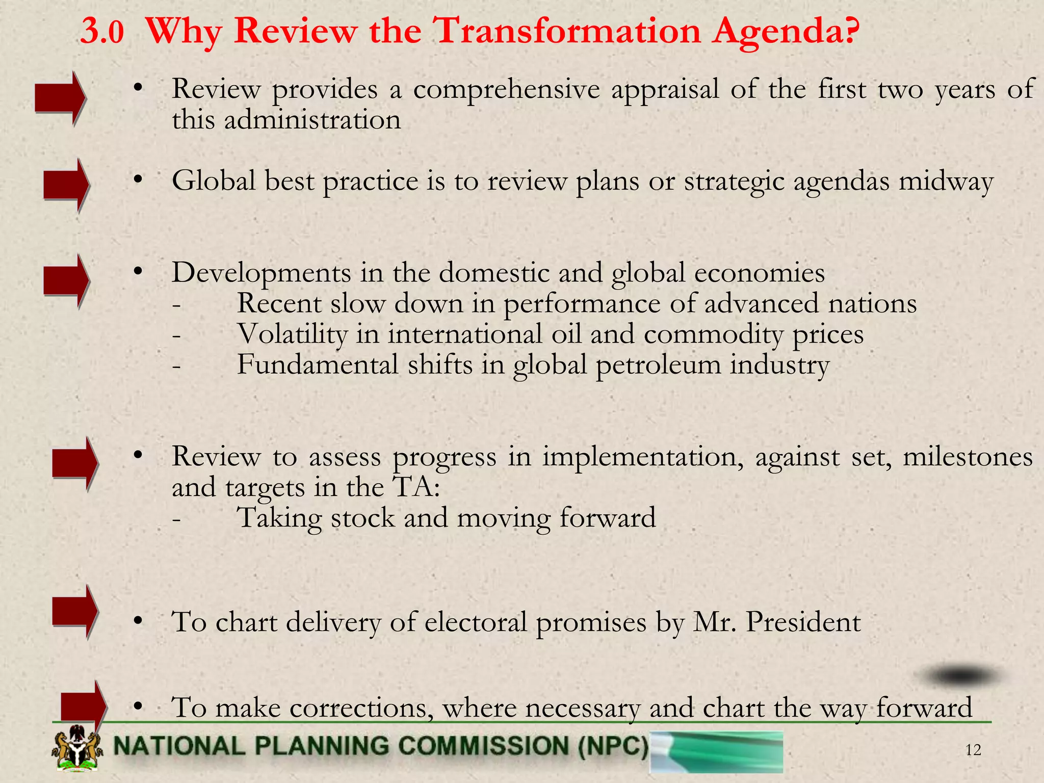 Overview of The Transformation Agenda | PDF
