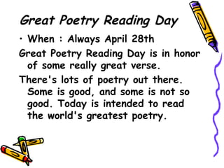 National poetry month | PPT