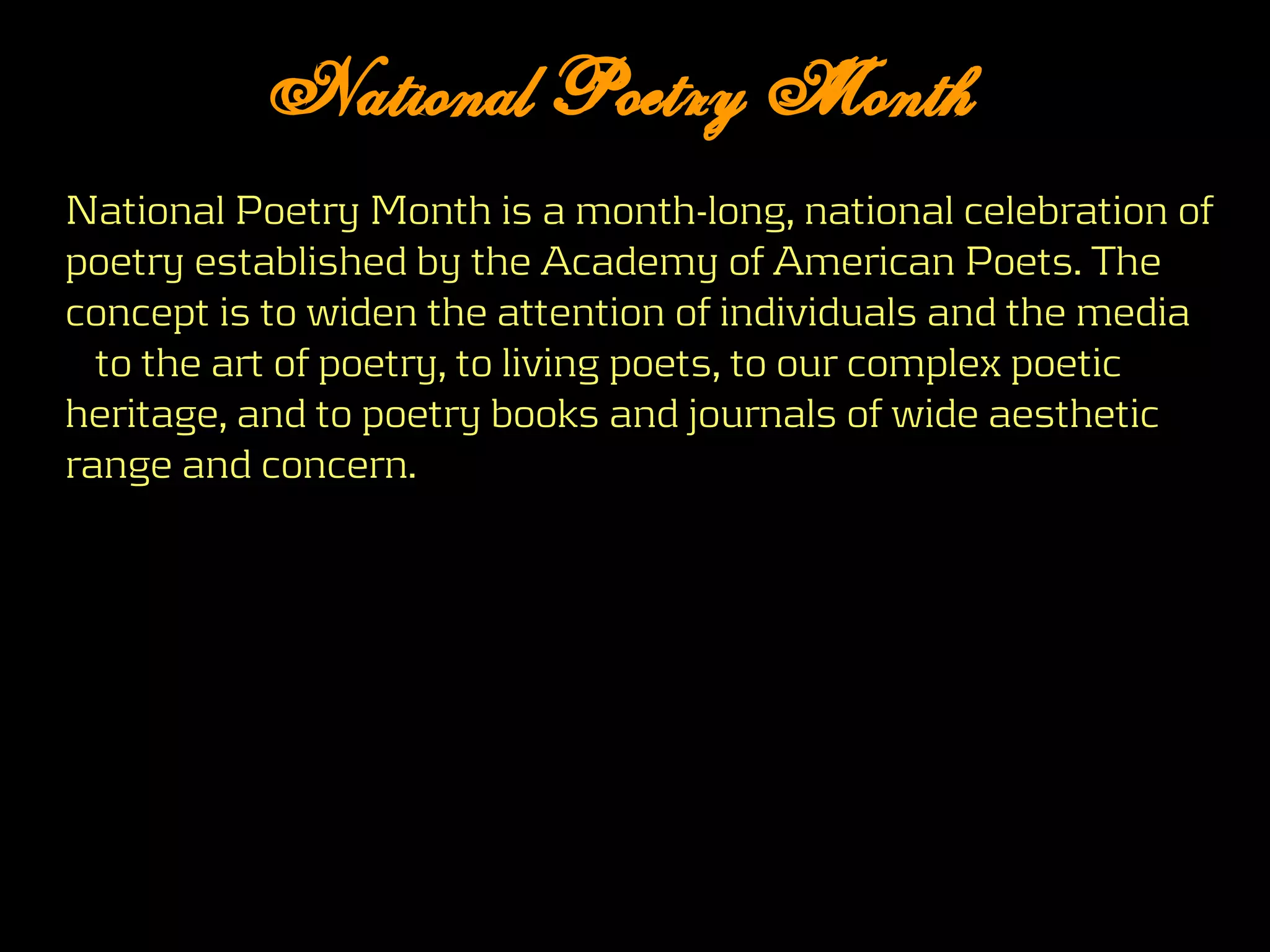 National Poetry Month 16 | PPT
