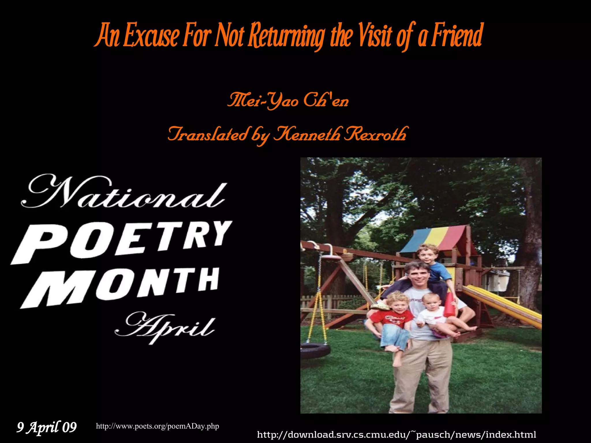 National Poetry Month 9 | PDF | Poetry | Books and Literature