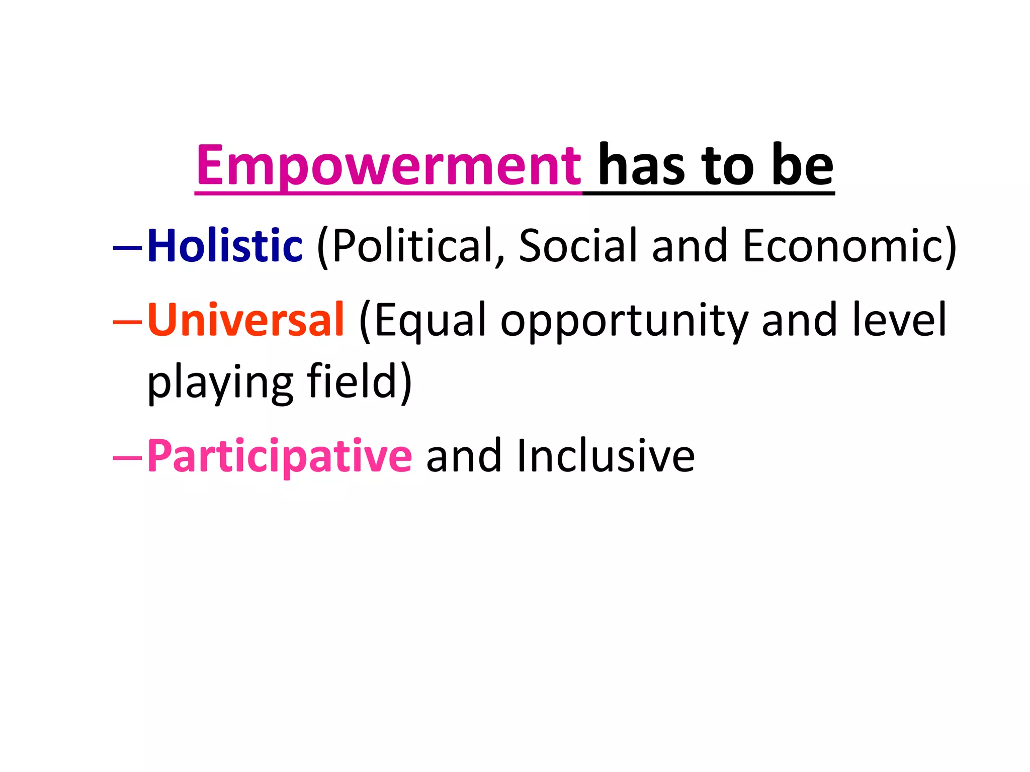 National policy: Women Empowerment | PPTX