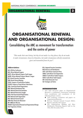 National policy conference 2017 organisational renewal | PDF