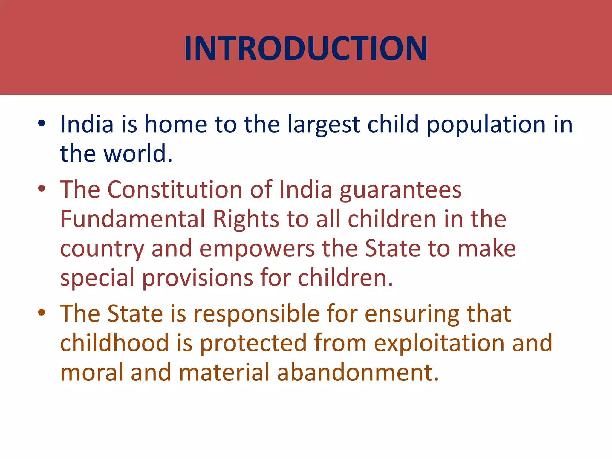 National policy for children in India | PPTX
