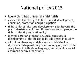 National policy for children in India | PPTX