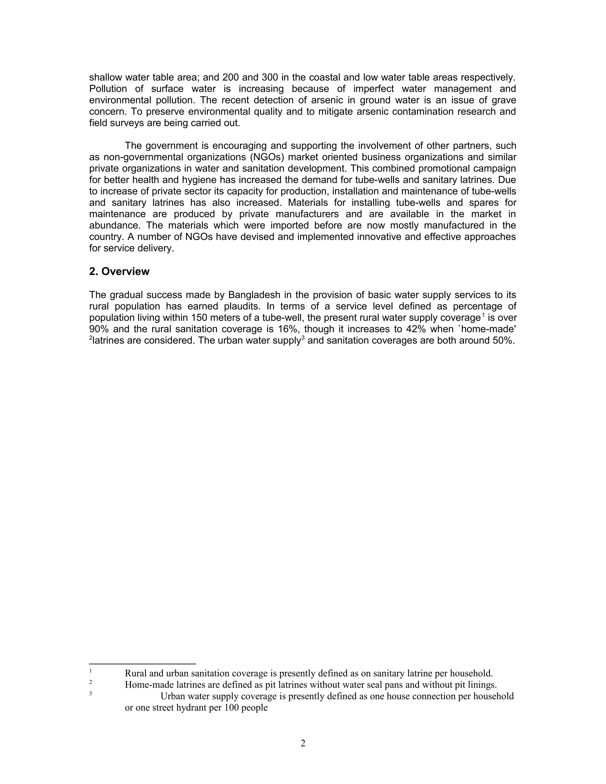National policy for safe water supply & sanitation 1998 | DOC