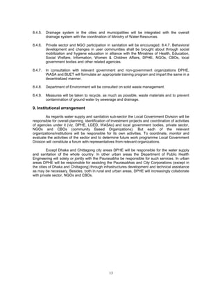 National policy for safe water supply & sanitation 1998 | DOC