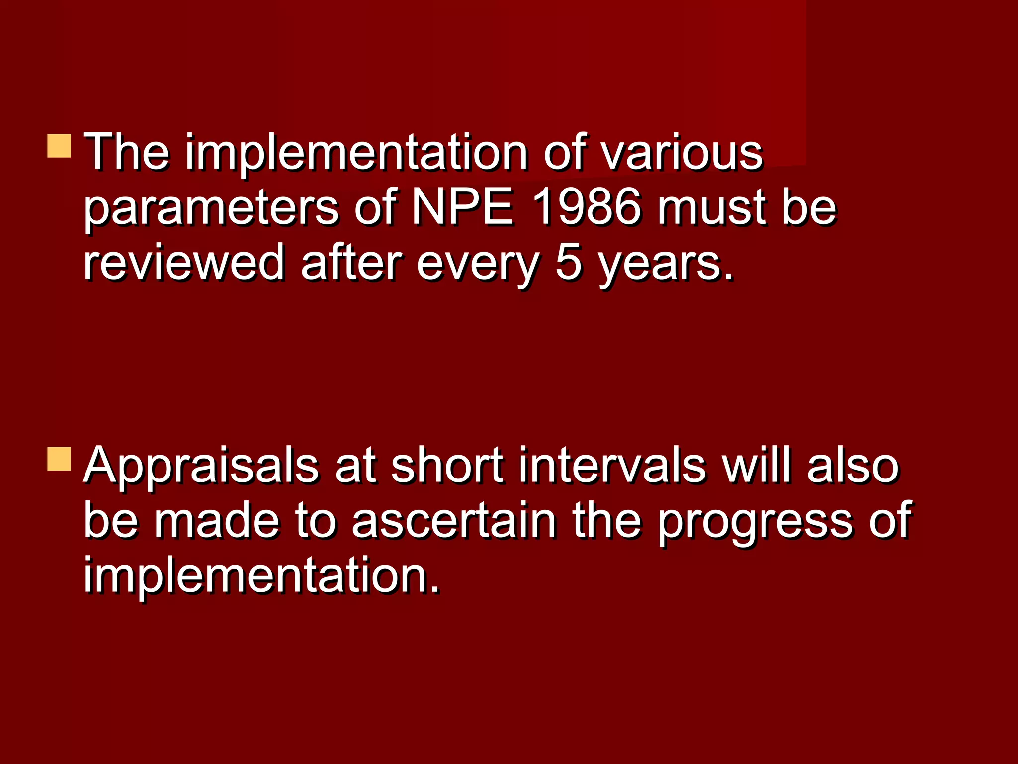 National policy of education 1986 | PPT
