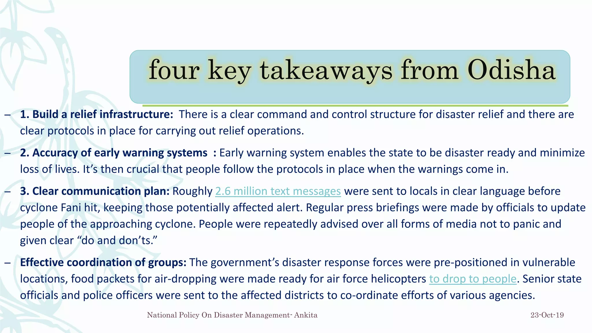 National policy on disaster management | PPTX