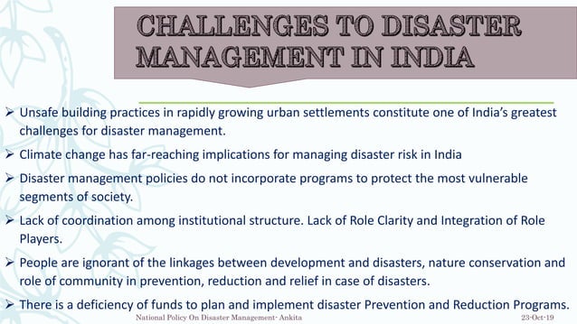 National policy on disaster management | PPTX