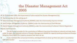 National policy on disaster management | PPTX