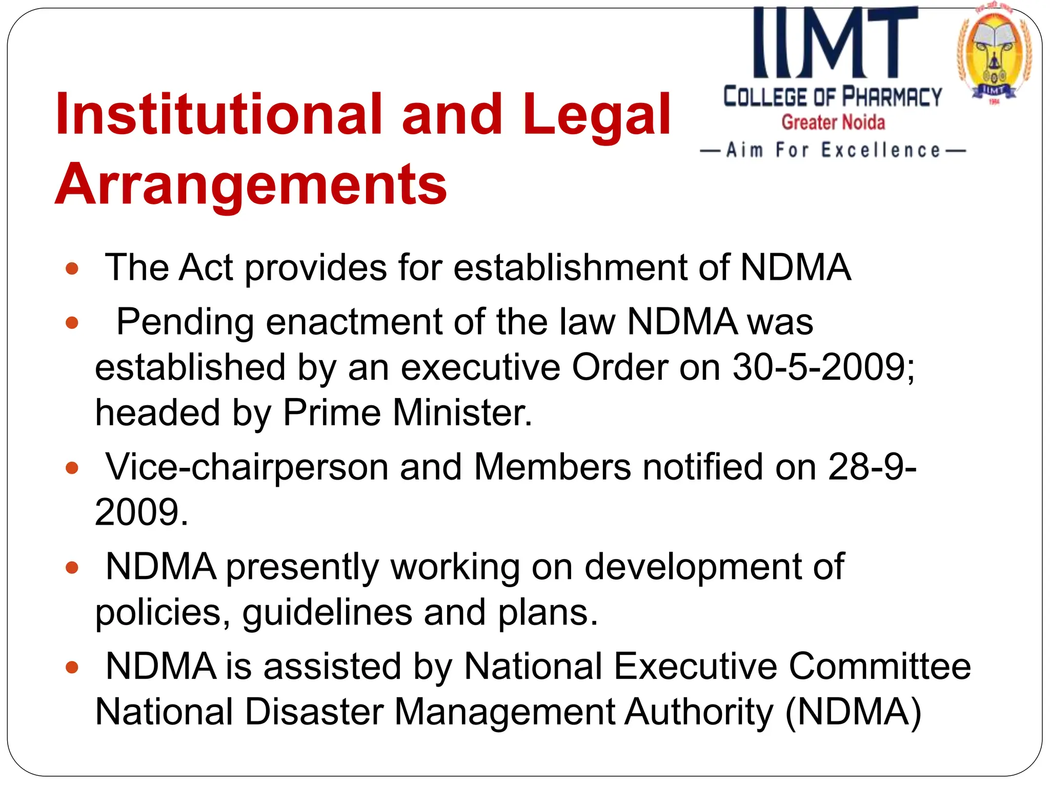 National Policy on Disaster management 2009.pptx