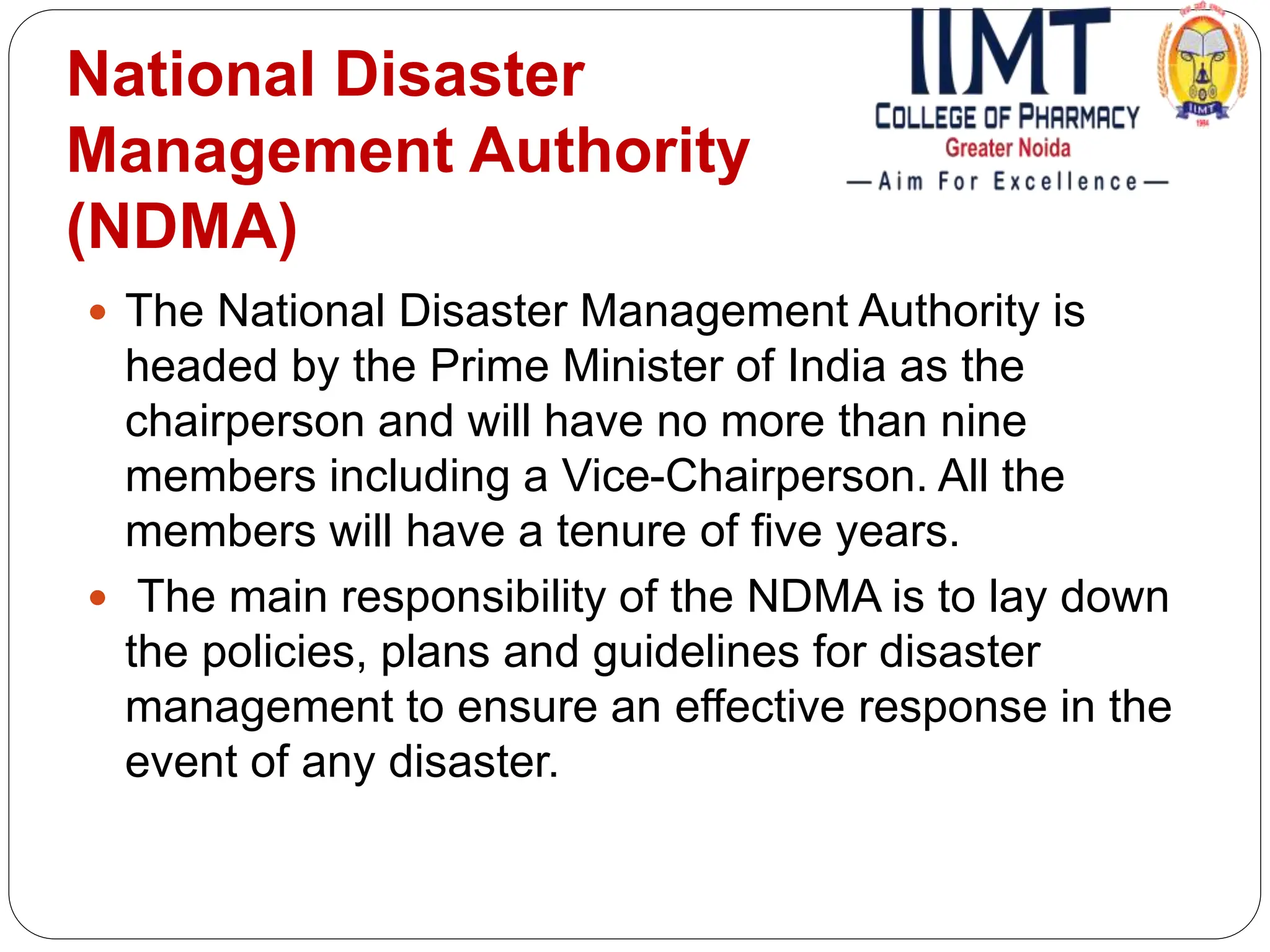 National Policy on Disaster management 2009.pptx